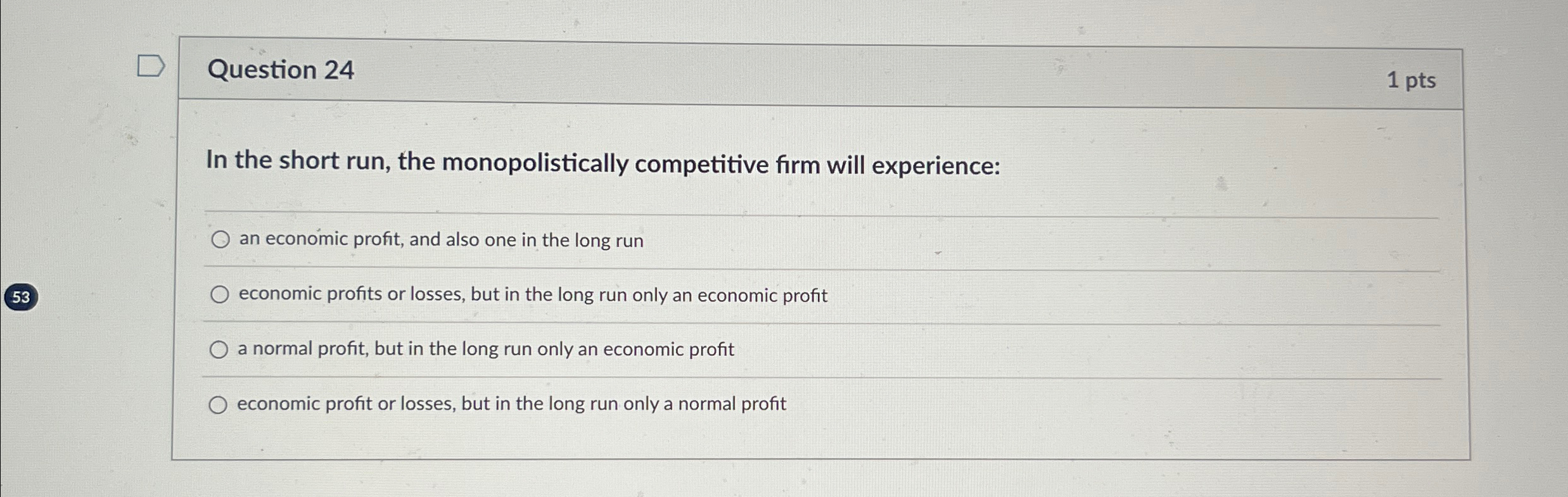 Solved Question 241 ﻿ptsIn the short run, the | Chegg.com