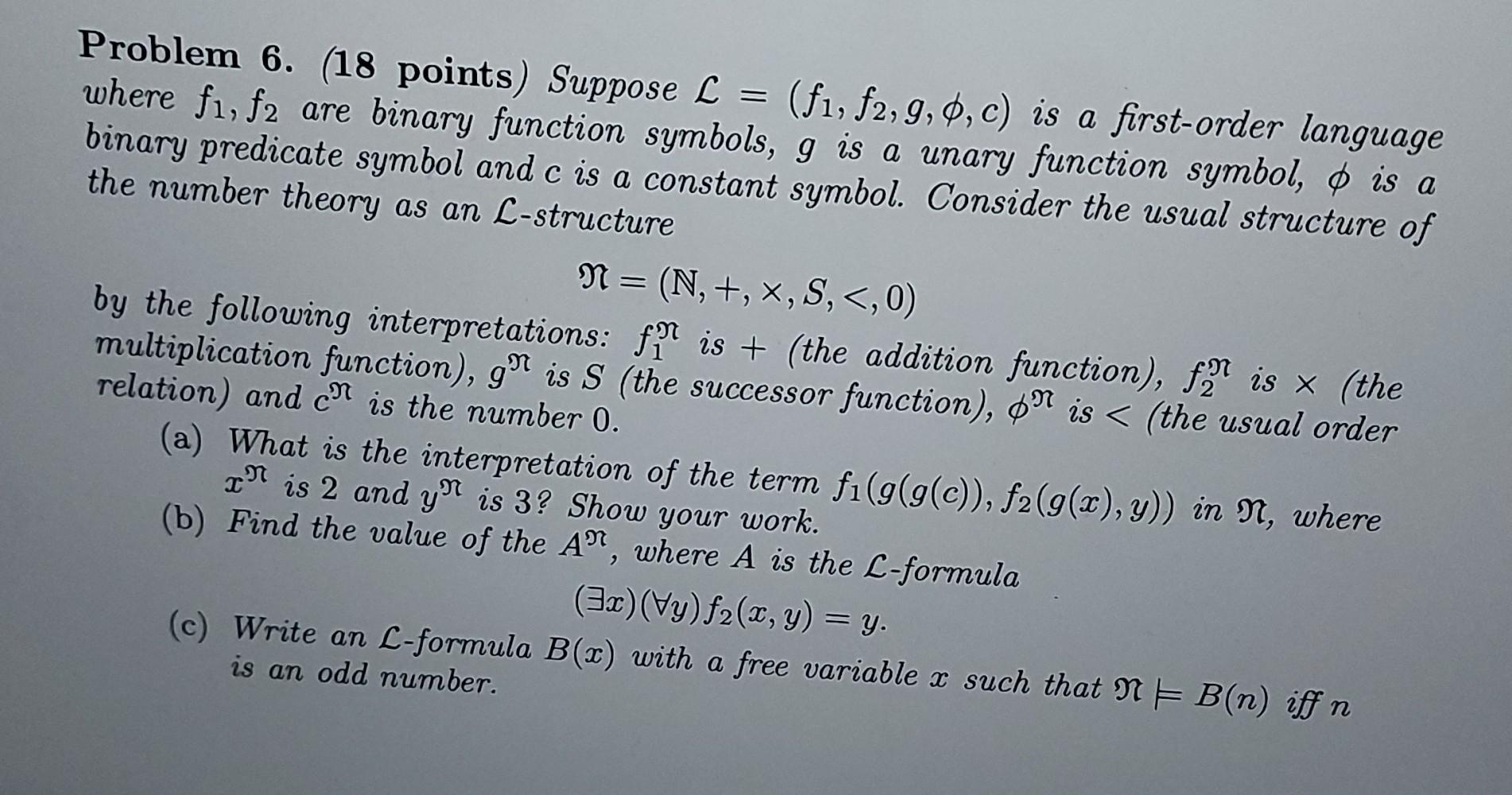 Solved = = Problem 6. (18 points) Suppose L = (f1, f2,9, | Chegg.com