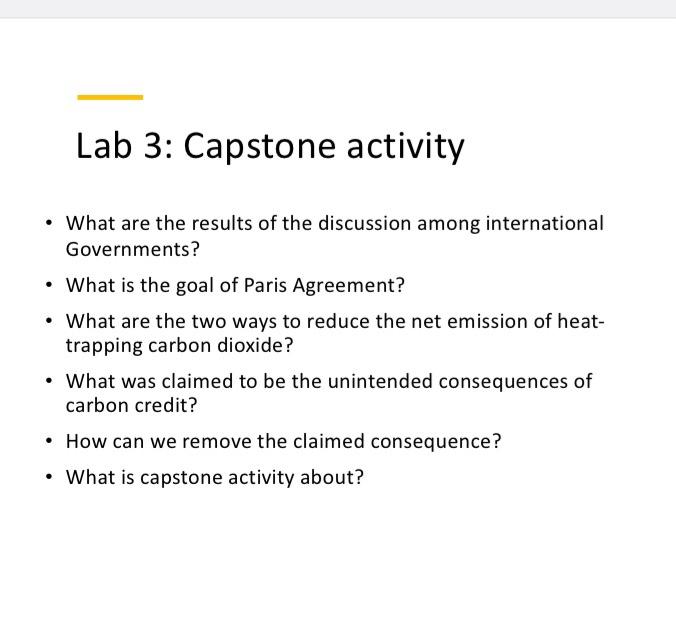 Solved Lab 3: Capstone activity - What are the results of | Chegg.com