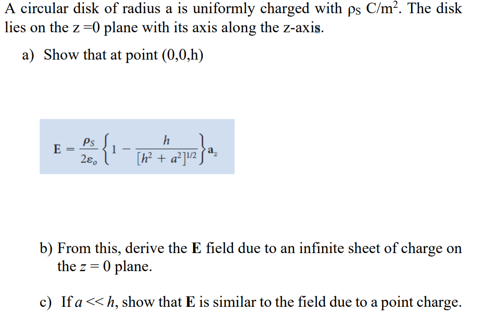 Solved Q2. ﻿A circular disk of radius ' ﻿a ' ﻿is uniformly | Chegg.com
