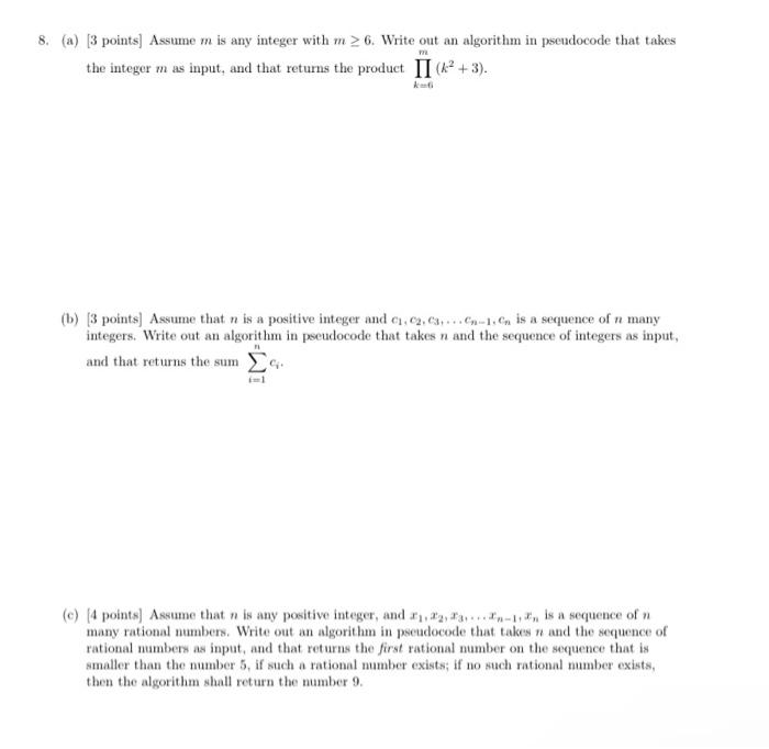 Solved m 8. (a) [3 points] Assume m is any integer with m 2 | Chegg.com