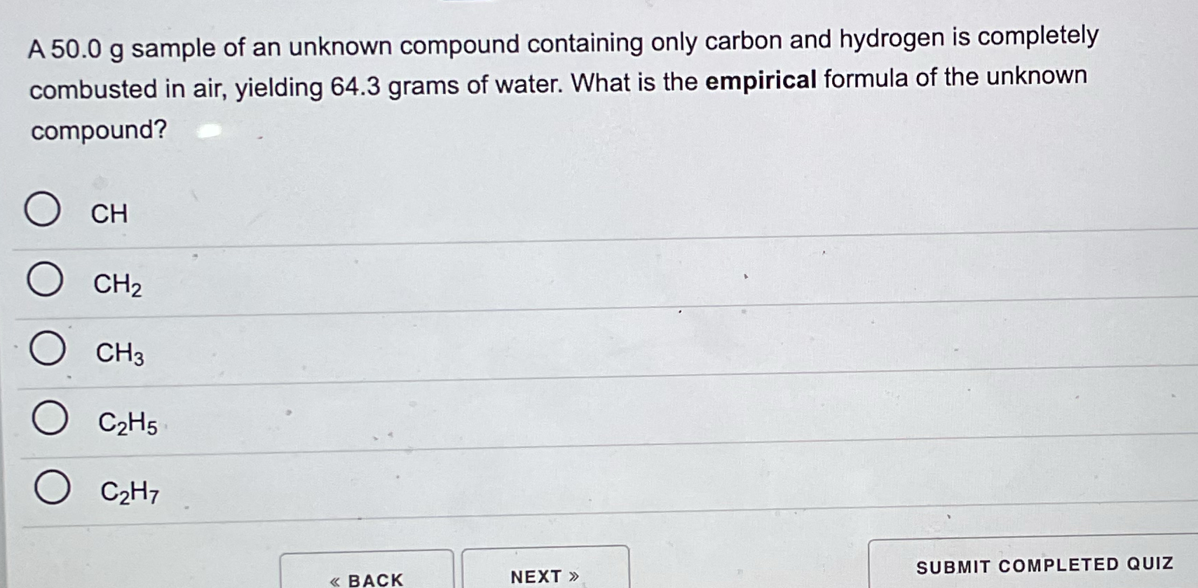 Solved A 50.0 ﻿g sample of an unknown compound containing | Chegg.com