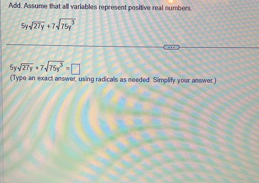 Solved Add. Assume that all variables represent positive | Chegg.com
