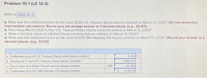 Solved Problem 10-1 (LG 10-3) Refer to Table 10-43 a. What | Chegg.com Solved Problem 10-1 (LG 10-3) Refer to Table 10-43 a. What | Chegg.com