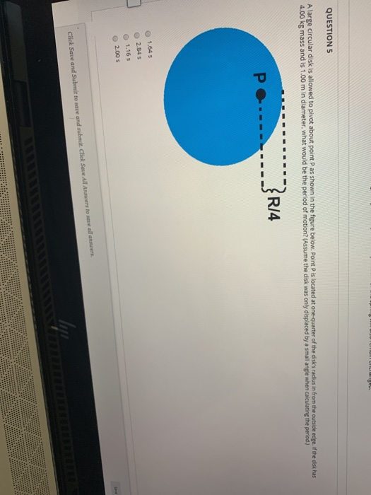 Solved QUESTIONS A large circular disk is allowed to pivot | Chegg.com