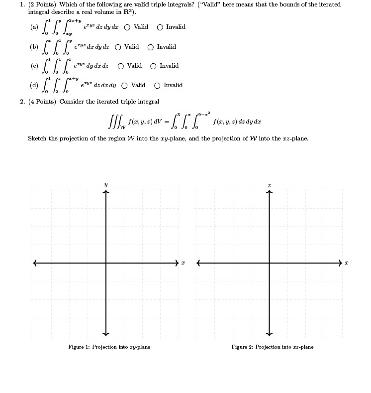 Solved (2 ﻿Points) ﻿Which of the following are valid triple | Chegg.com