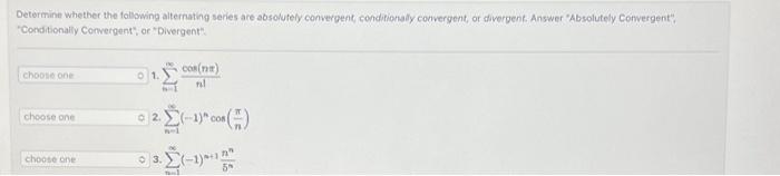 Solved Determine whether the following alternating series | Chegg.com