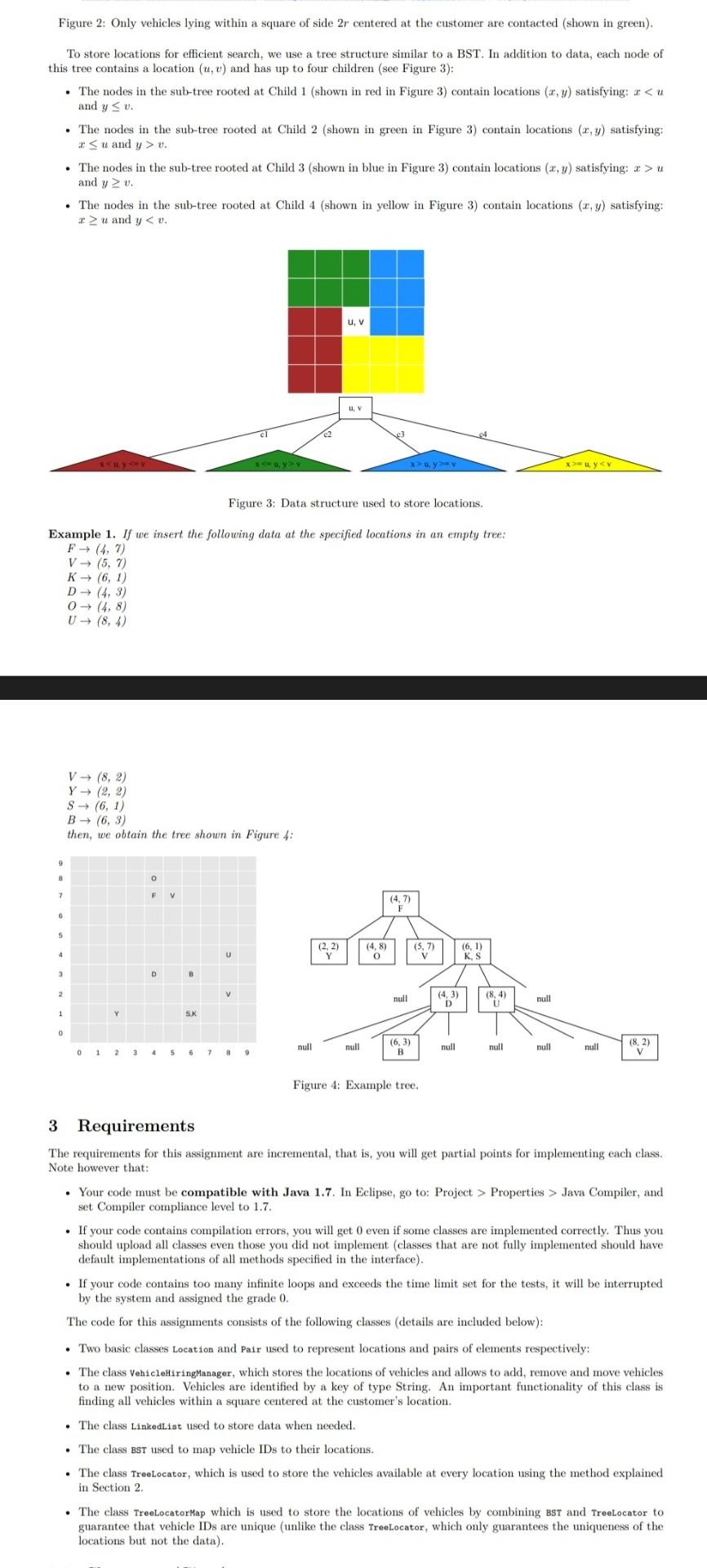 I want the solution for inRange method in TreeLocater | Chegg.com