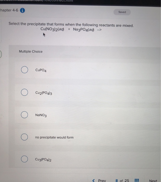 Solved mapter 4-6 0 Saved Select the precipitate that forms | Chegg.com