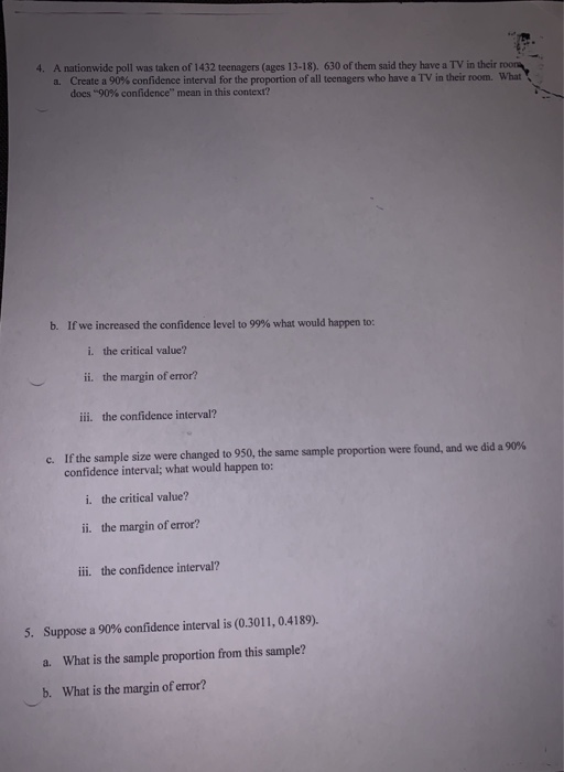 Solved Name: AP Stats Worksheet: Confidence intervals with | Chegg.com