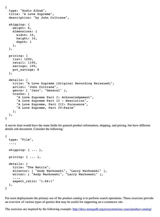 Solved MongoDB Laboratory This laboratory is dedicated to | Chegg.com
