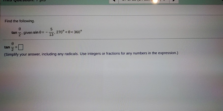 Solved Find the following. 5 tan 270°