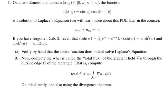 Solved On a two dimensional domain (x,y)∈[0,π]×[0,π], the | Chegg.com