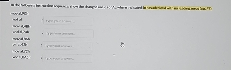 Solved In the following instruction sequence, show the | Chegg.com