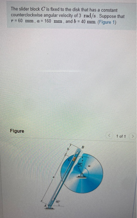Solved The slider block C is fixed to the disk that has a | Chegg.com