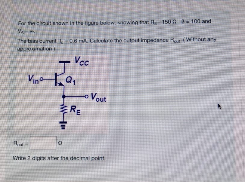 Solved For the circuit shown in the figure below, knowing | Chegg.com