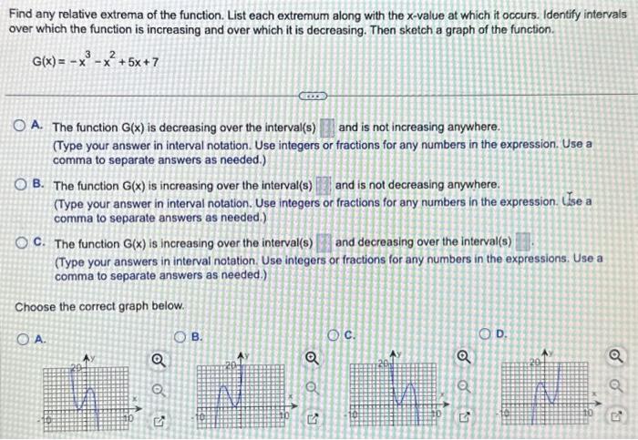 Solved Find any relative extrema of the function. List each | Chegg.com