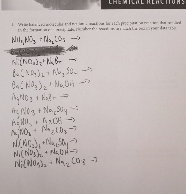 Write balanced molecular and net ionic reactions for | Chegg.com