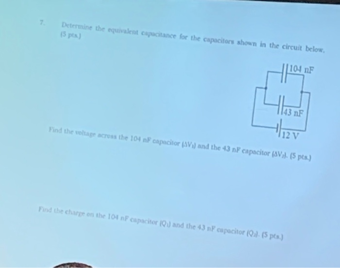 Solved Determine the equivalent capacitance for the | Chegg.com