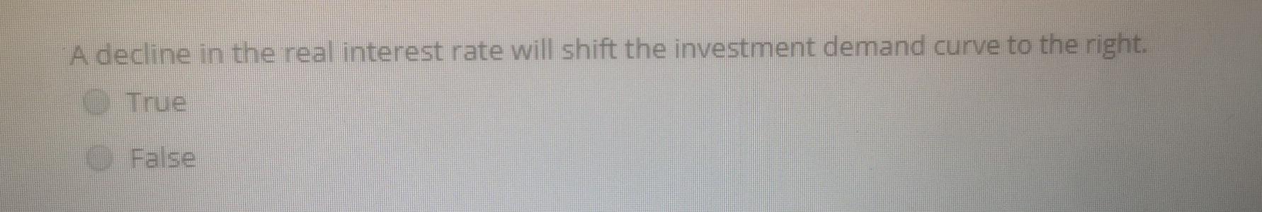 Solved A decline in the real interest rate will shift the | Chegg.com