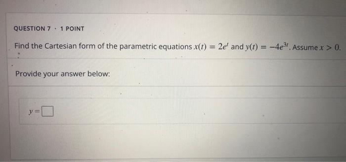 Solved Find the Cartesian form of the parametric equations | Chegg.com