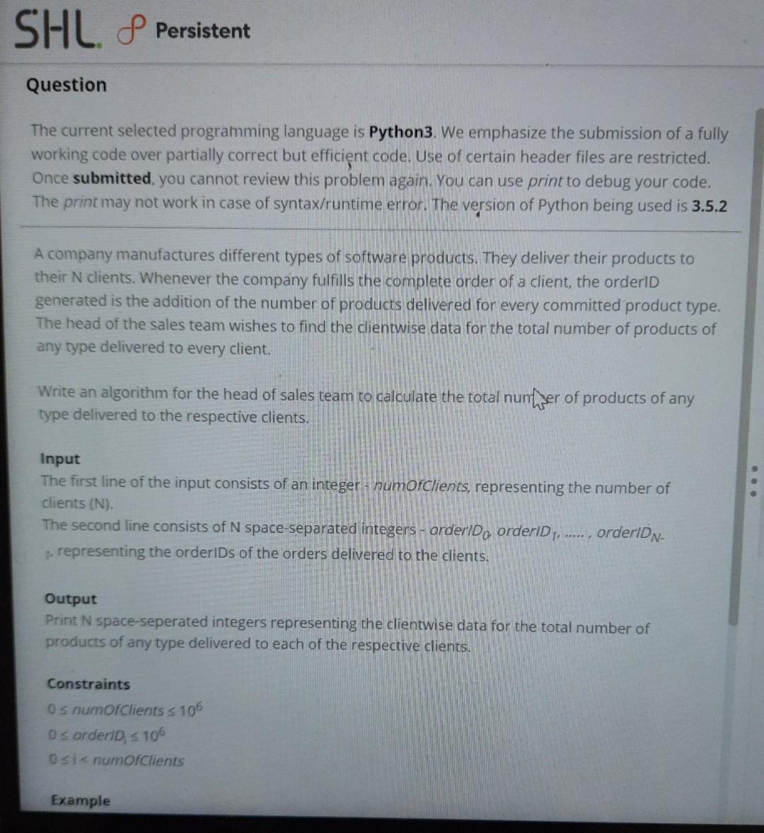 Solved Question The current selected programming language is | Chegg.com
