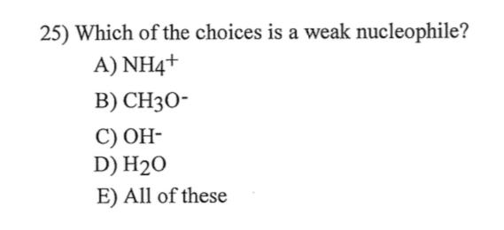 Solved Which of the choices is a weak | Chegg.com