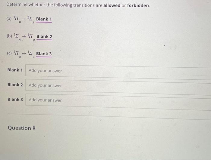 Solved Determine whether the following transitions are | Chegg.com