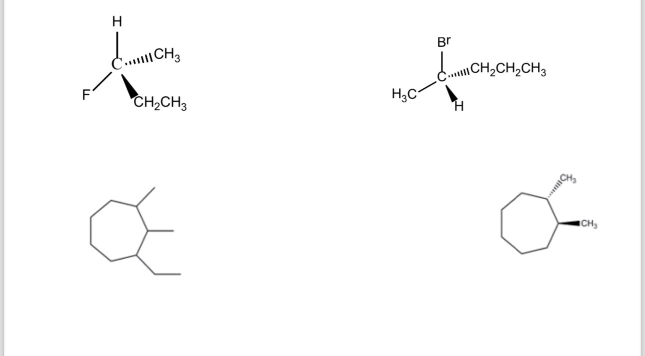 Solved Name the following molecules. Be mindful to include | Chegg.com