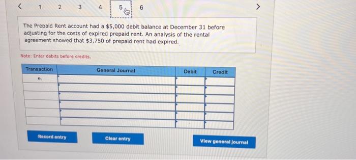 Solved The Prepaid Rent account had a $5,000 debit balance | Chegg.com