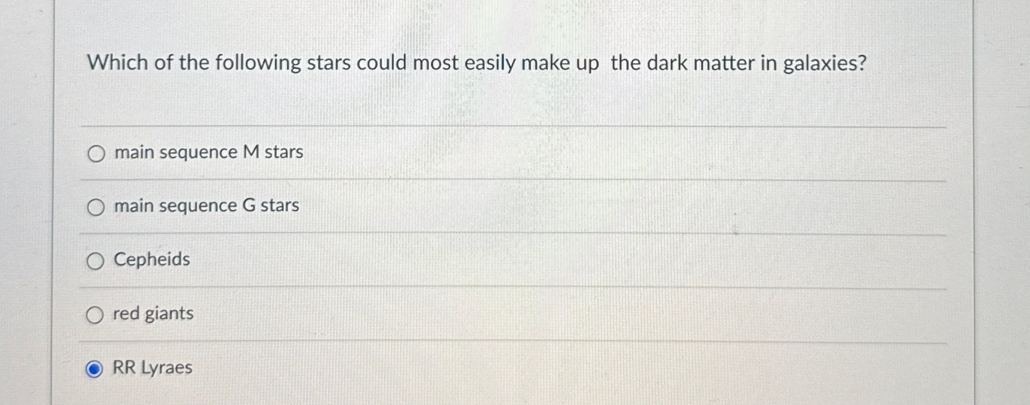 Solved Which of the following stars could most easily make | Chegg.com