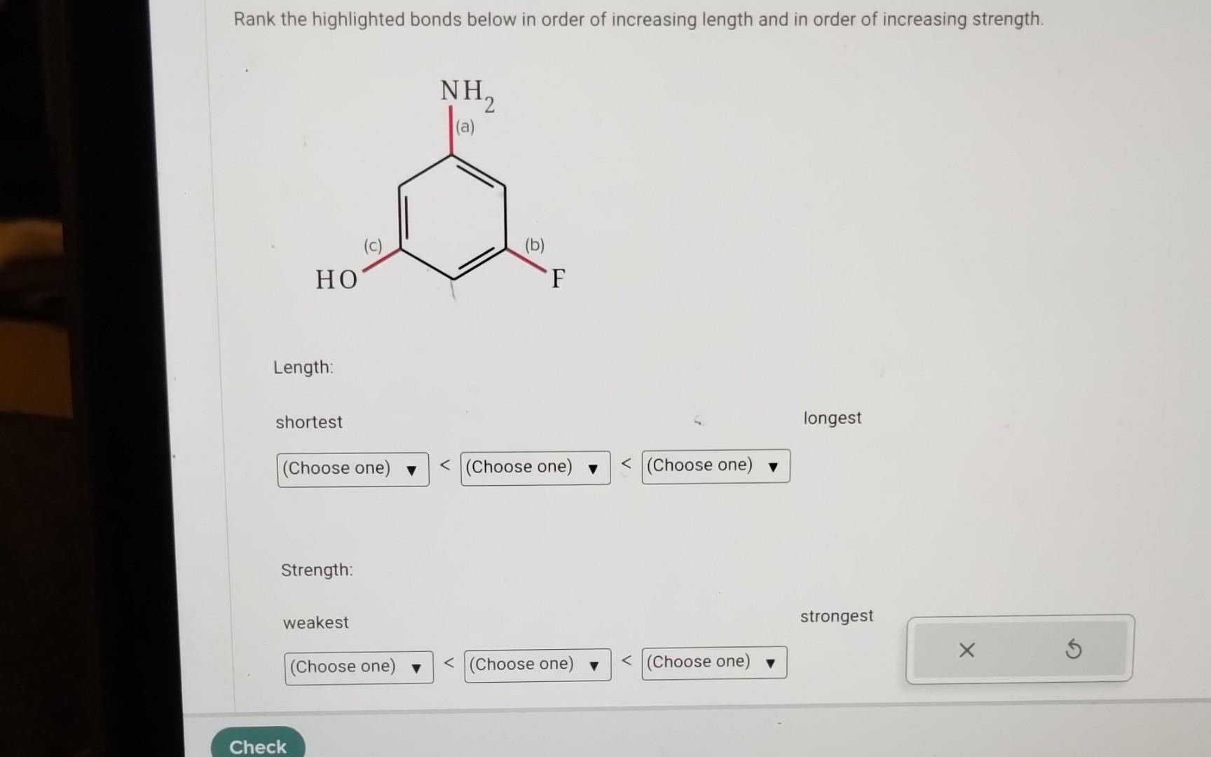 Solved Rank the highlighted bonds below in order of | Chegg.com