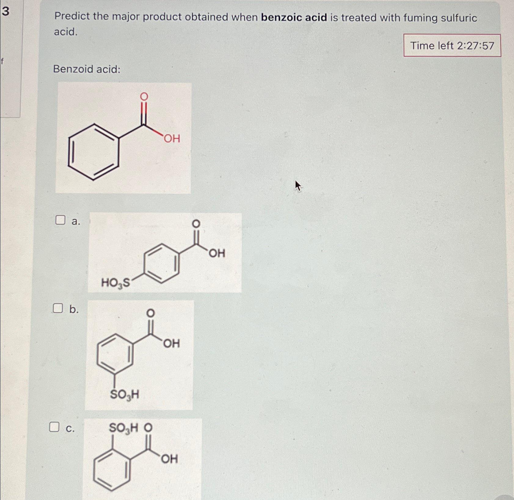 Solved 3Predict the major product obtained when benzoic acid | Chegg.com