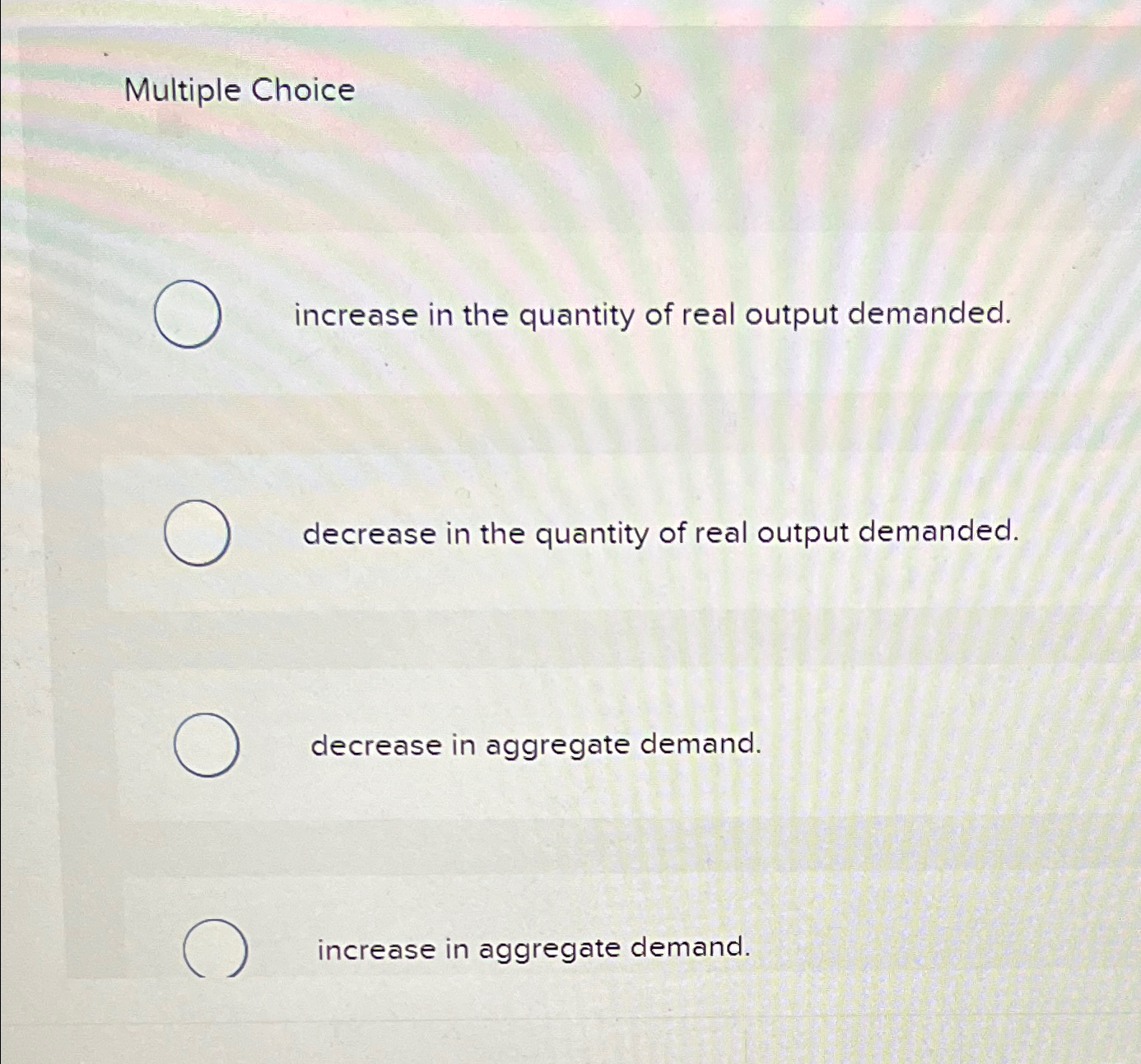 Solved A decrease in government spending will cause an | Chegg.com