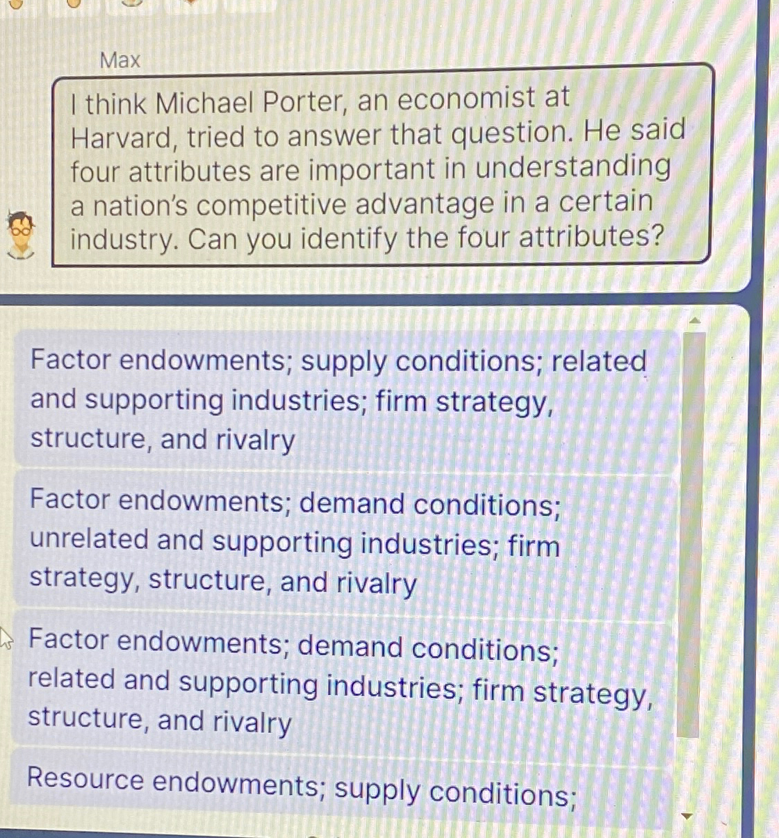 Solved MaxI think Michael Porter, an economist at Harvard, | Chegg.com