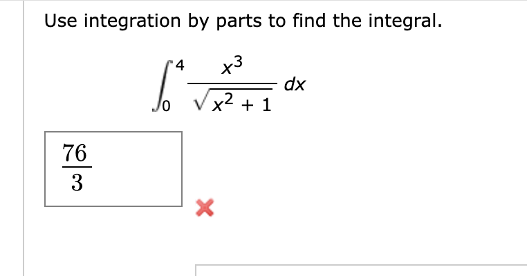 Solved Use integration by parts to find the | Chegg.com