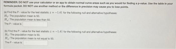 Solved REMINDER: DO NOT use your calculator or an app to | Chegg.com