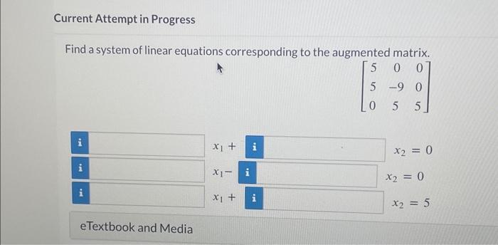 Solved Find a system of linear equations corresponding to | Chegg.com