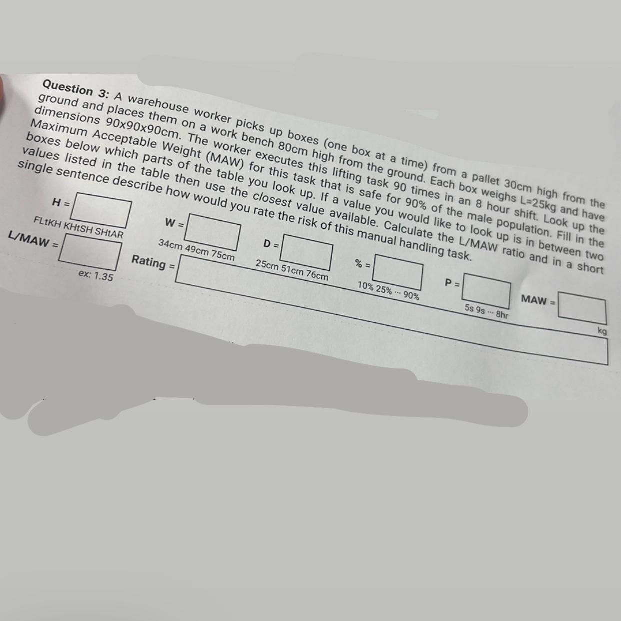 Solved Question 3: A warehouse worker picks up boxes (one | Chegg.com