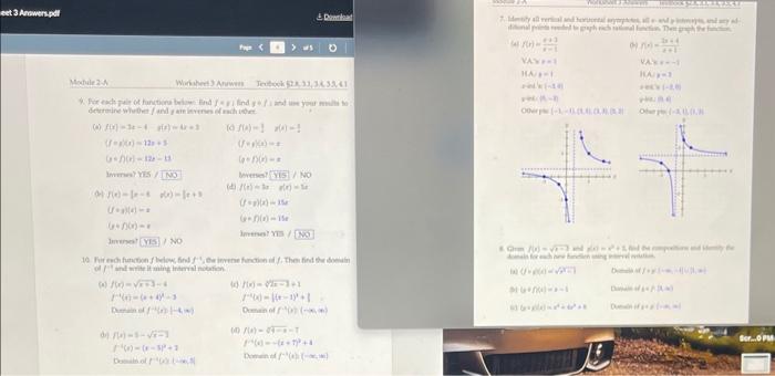 Solved 1. Composition of Functions Decide whether each | Chegg.com