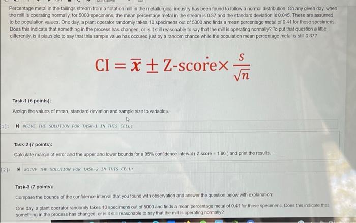 Solved Percentage metal In the tailings stream from a | Chegg.com