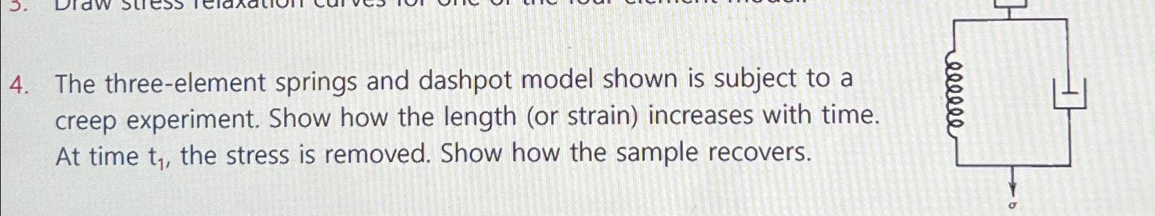 The three-element springs and dashpot model shown is | Chegg.com