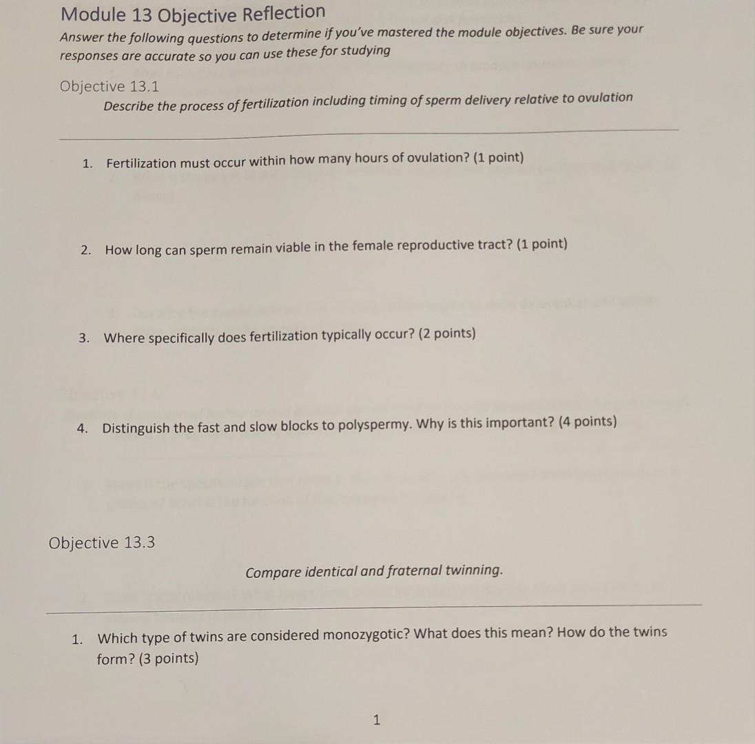 Solved Module 13 Objective Reflection Answer the following | Chegg.com