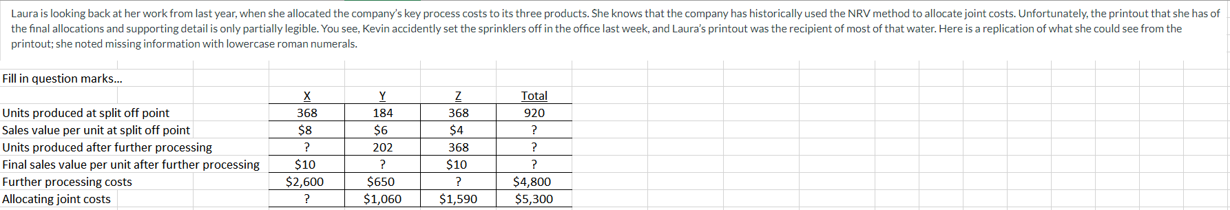 Solved printout; she noted missing information with | Chegg.com