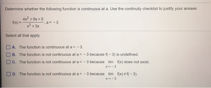 Solved Determine whether the following function is | Chegg.com