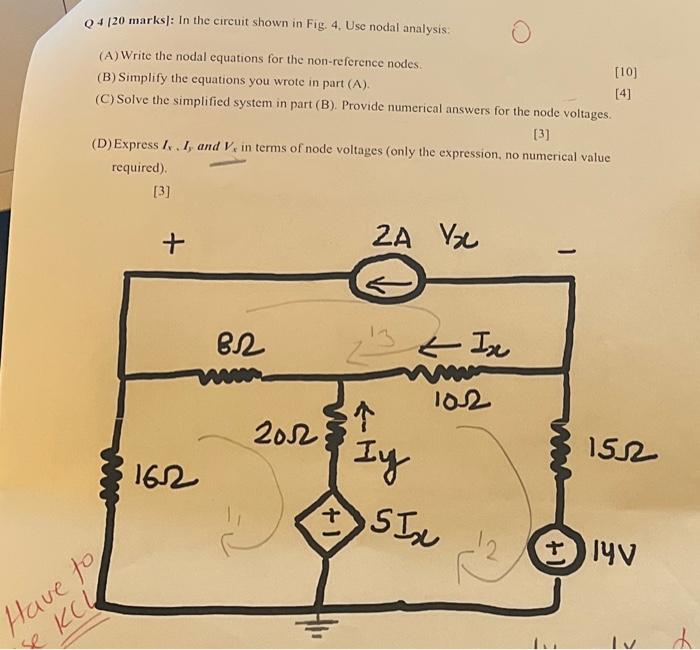 Solved Q4[20 marks ] : In the circuit shown in Fig. 4, Use | Chegg.com