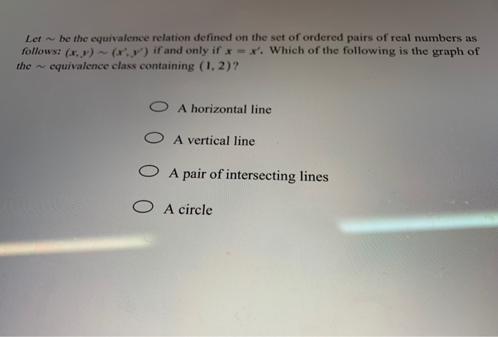 Solved Let ~ be the equivalence relation defined on the set | Chegg.com