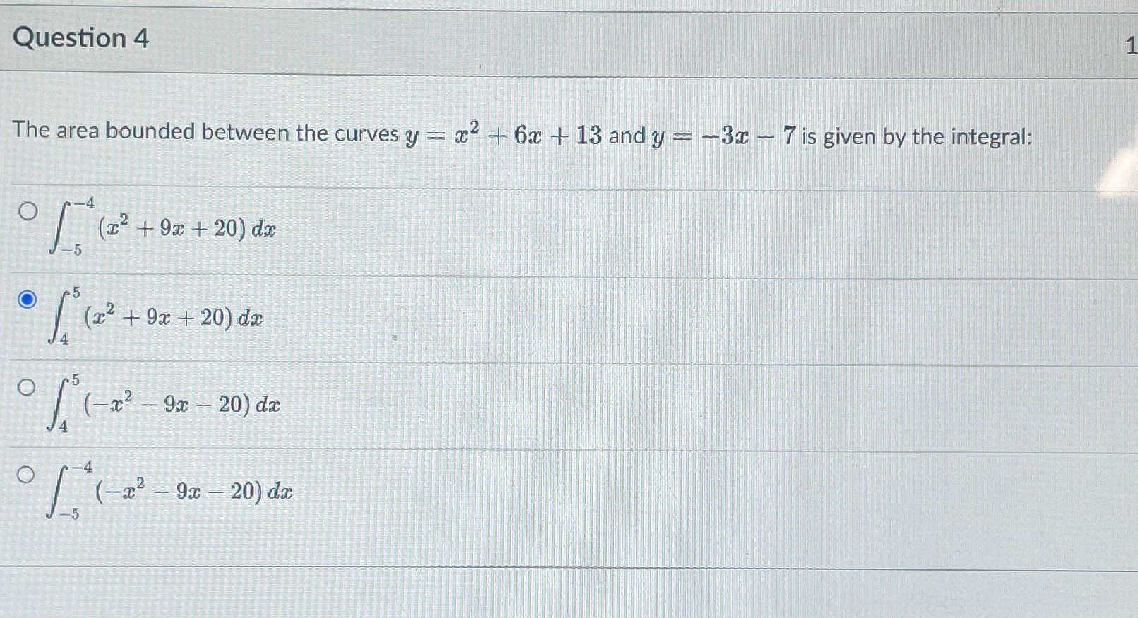 Solved Question 4The area bounded between the curves | Chegg.com