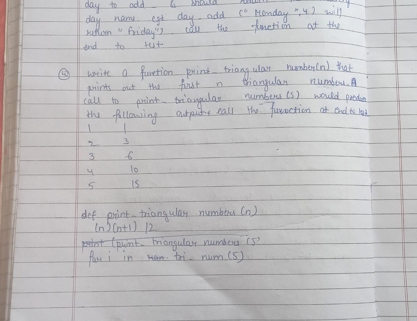 Solved write a function print_triangular_numbers (n) that | Chegg.com