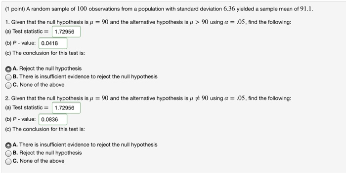Solved I need an explanation of part c for both 1) and 2) | Chegg.com